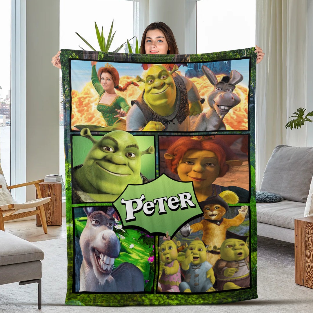 Shrek Blanket Personalized Shrek Characters Blanket Bedding - Etsy
