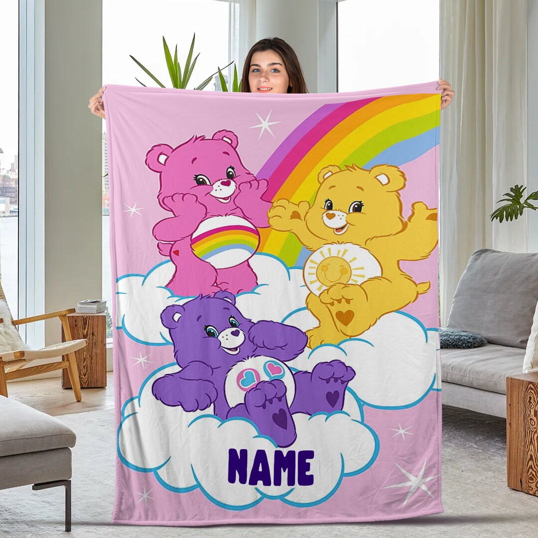 Personalized Care Bears Quilt Blanketcare Bears Fleece - Etsy