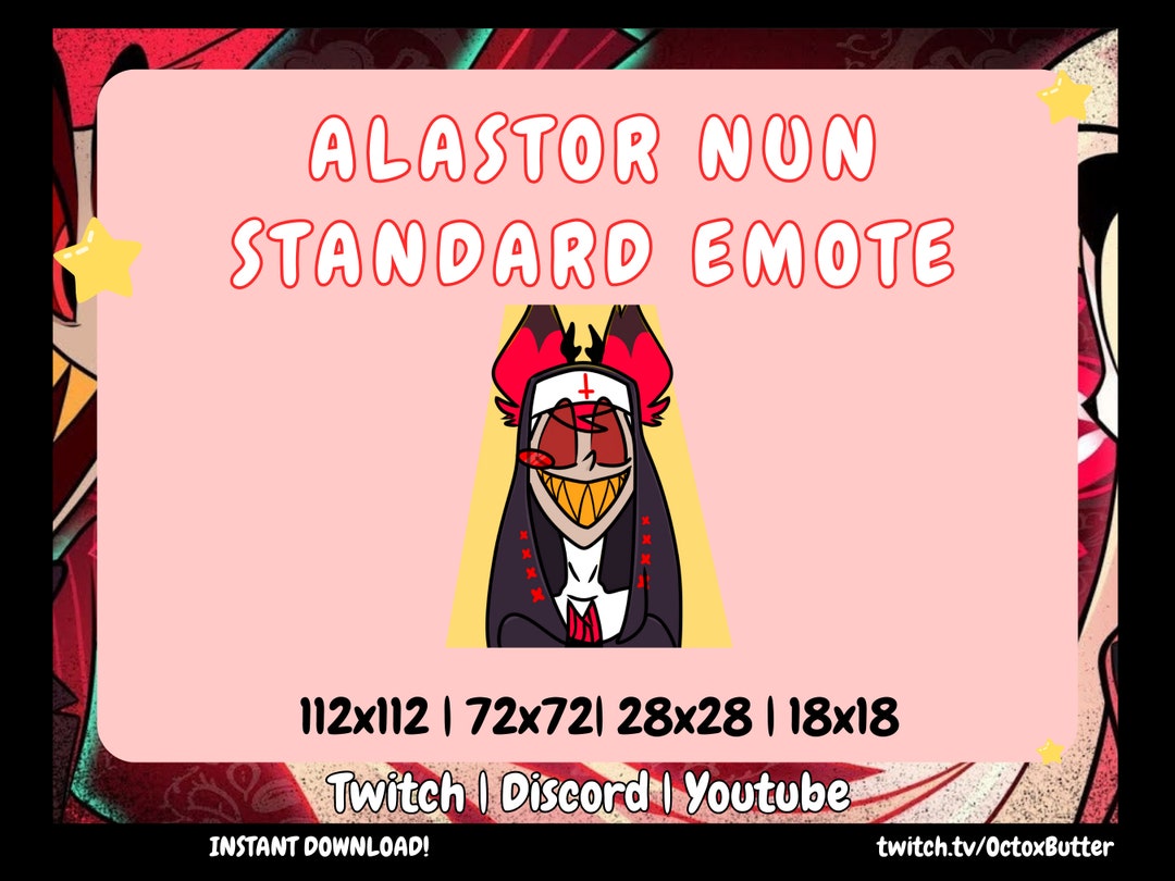 Alastor Nun Twitch Emote | Hazbin Hotel Emote | Discord Emote | Youtube ...