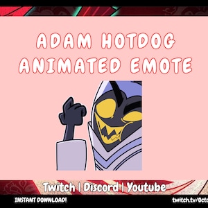 Adam "hotdog" Animated Twitch Emote | Hazbin Hotel Emote | Discord ...