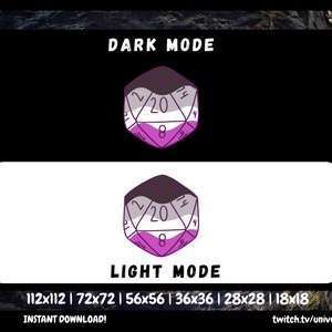 Asexual D20 Twitch Emote Discord Emote Youtube Emote - Etsy