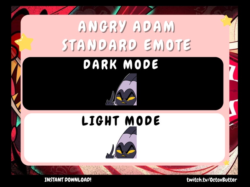 Angry Adam Twitch Emote | Hazbin Hotel Emote | Discord Emote | Youtube ...