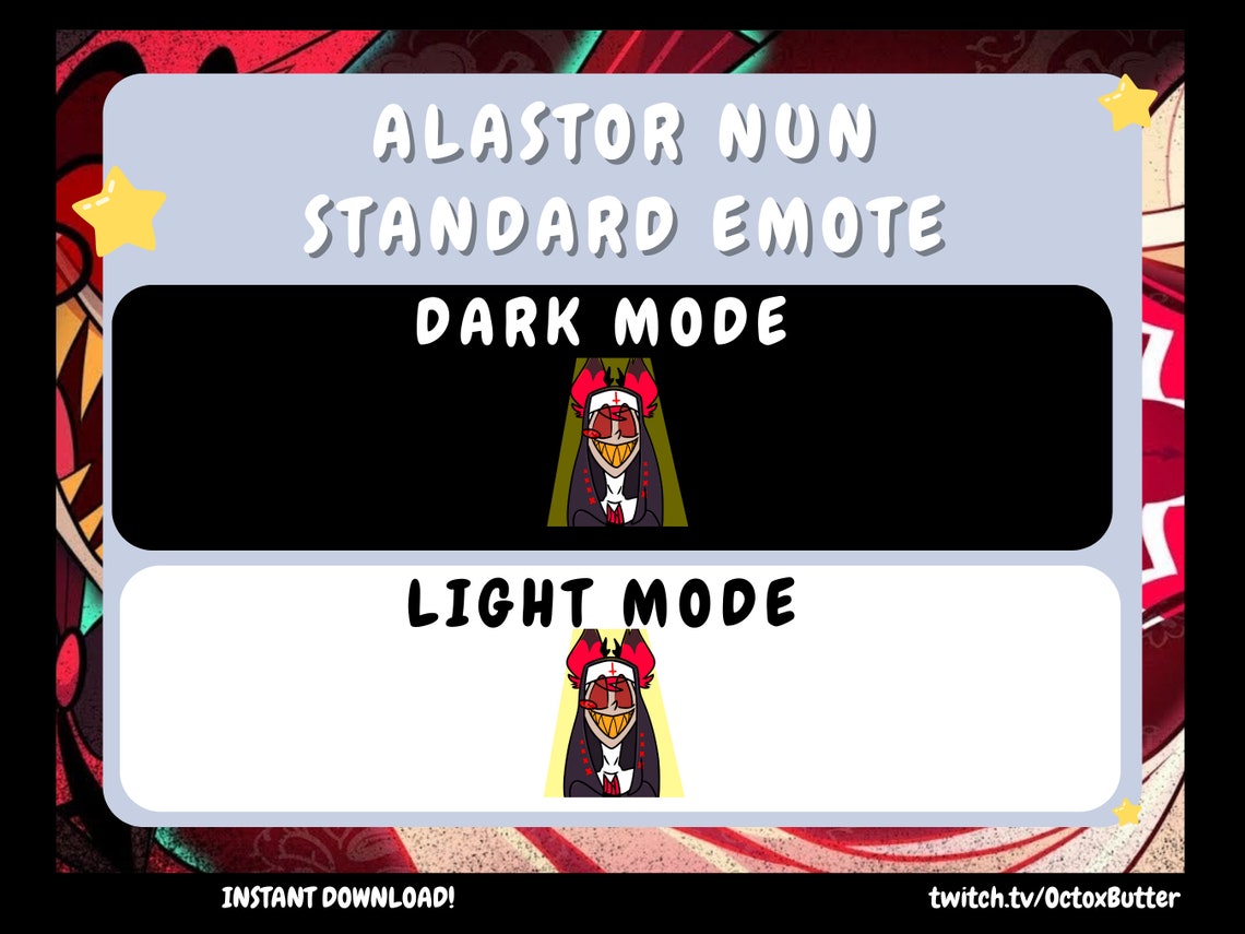 Alastor Nun Twitch Emote Hazbin Hotel Emote Discord Emote Youtube Emote ...
