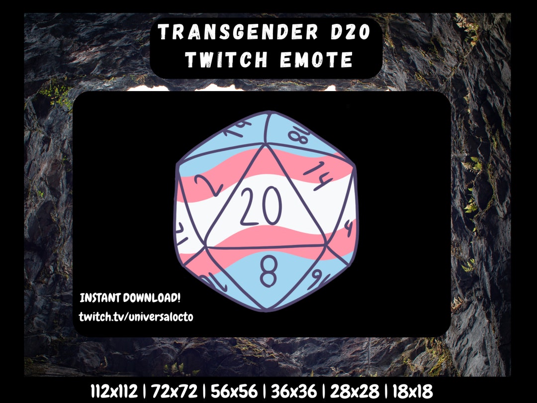 Transgender Pride D20 Emote: Twitch, Discord, Youtube (instant Download ...
