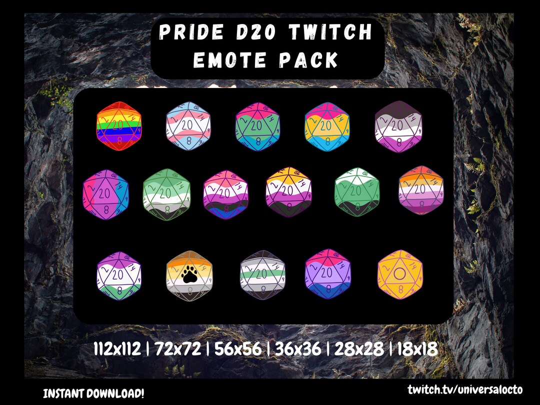 Pride D20 Twitch Emotes Pack (digital Download) - Etsy