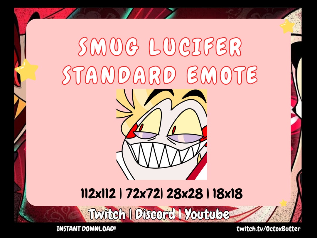 Lucifer Smug Smile Emote: Hazbin Hotel Twitch Emote (instant Download ...