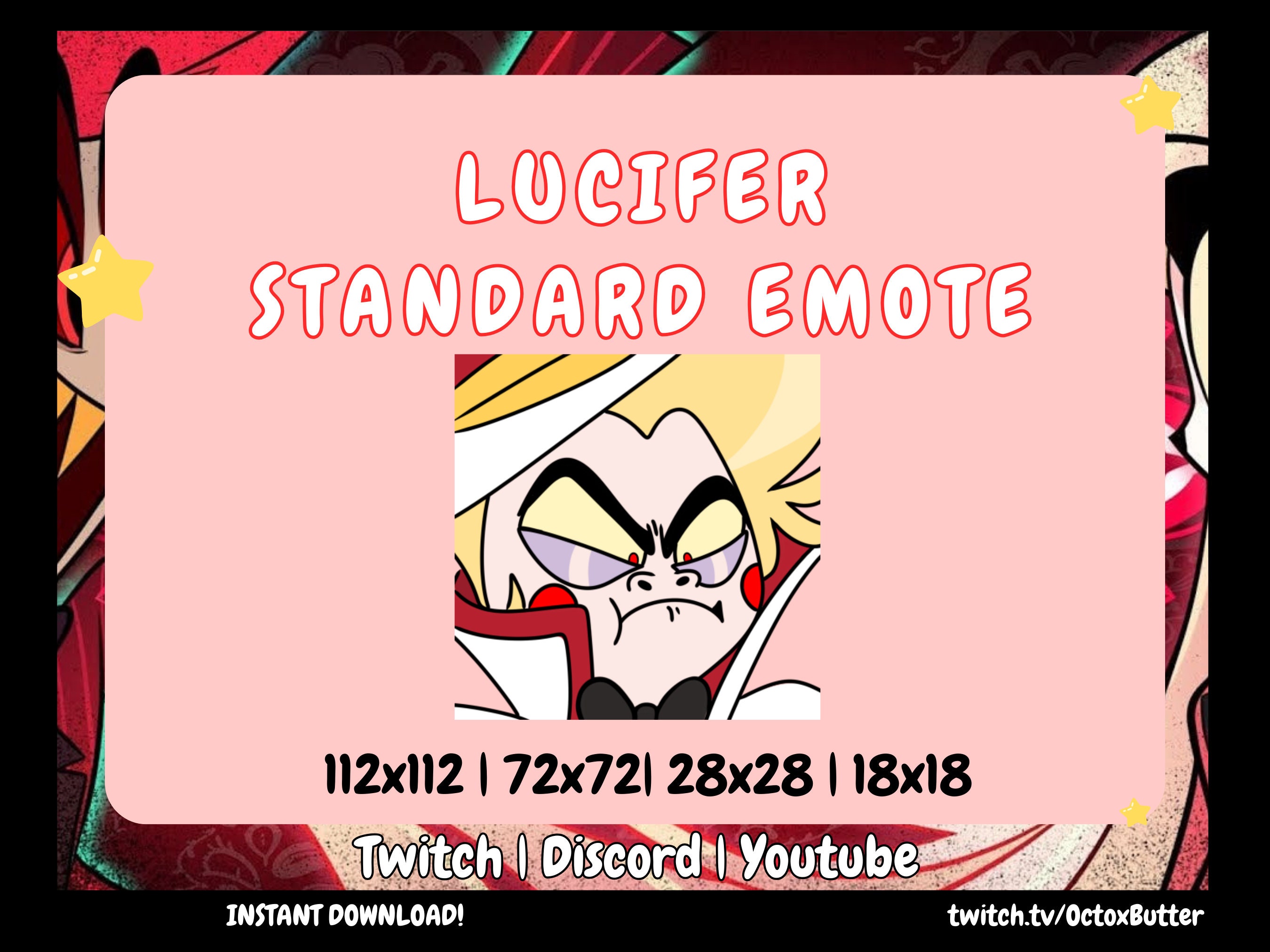 Lucifer Upset Twitch Emote Hazbin Hotel Emote Discord Emote Youtube ...