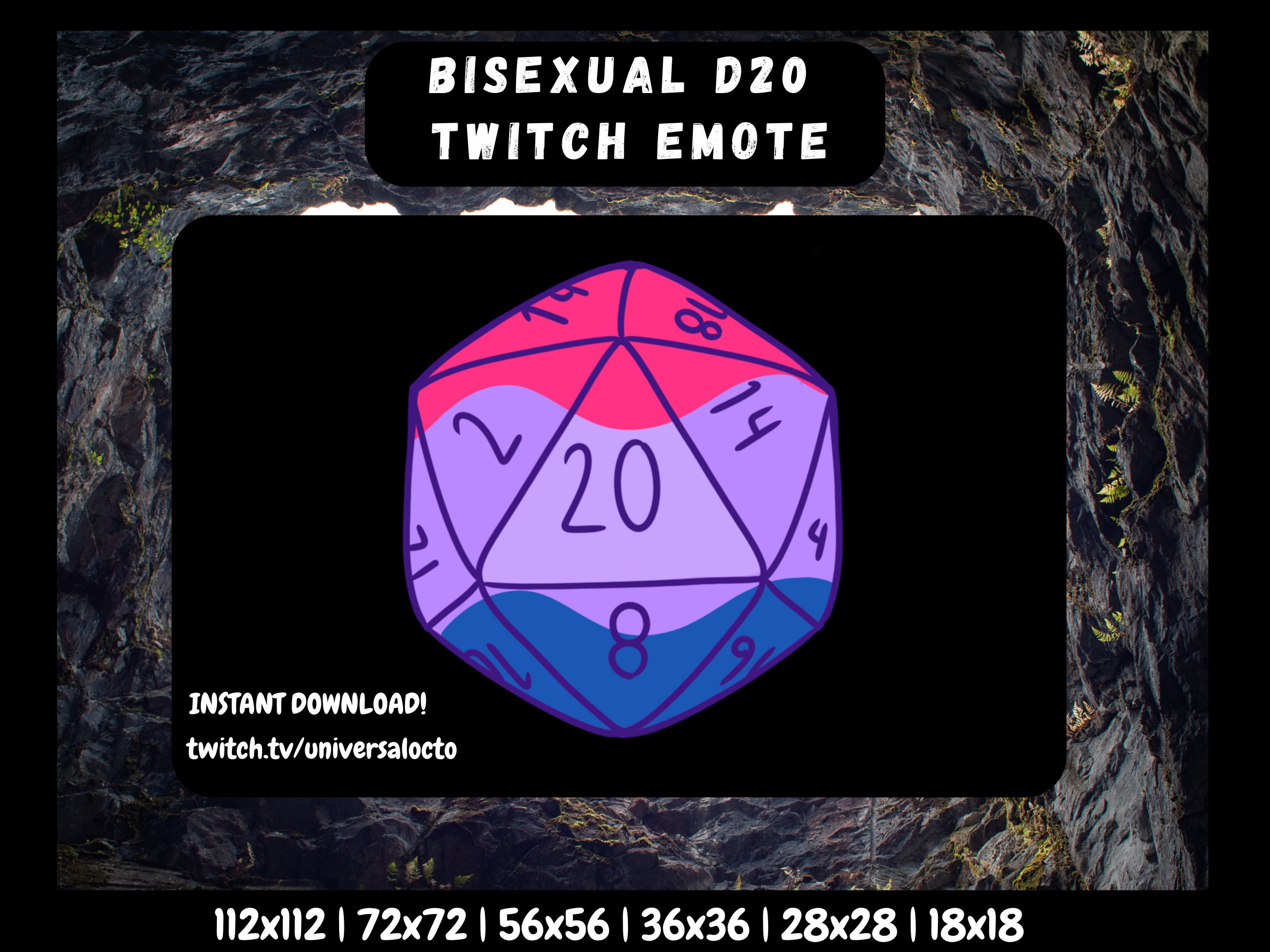 Bisexual Pride D20 Twitch Emote - Etsy