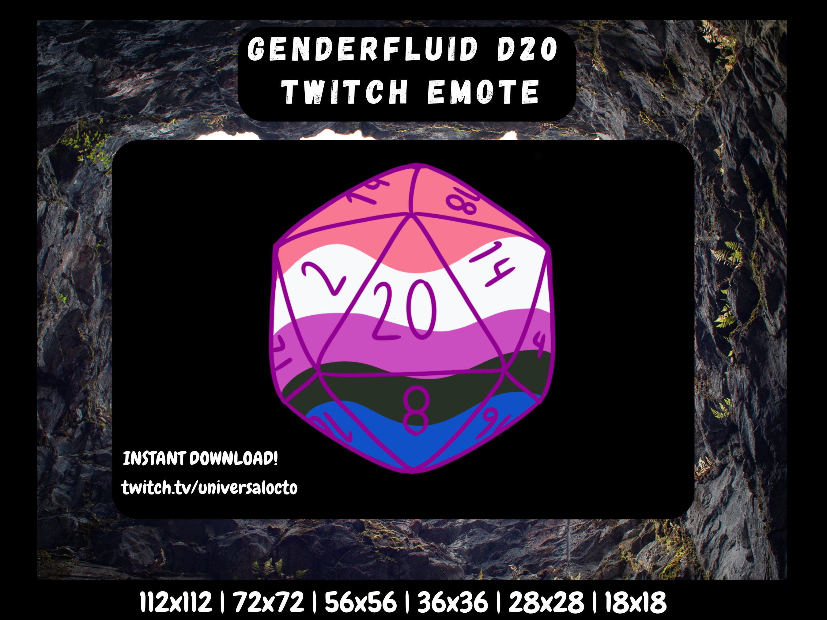 Genderfluid D20 Twitch Emote - Etsy