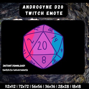 Androgyne D20 Twitch Emote - Etsy