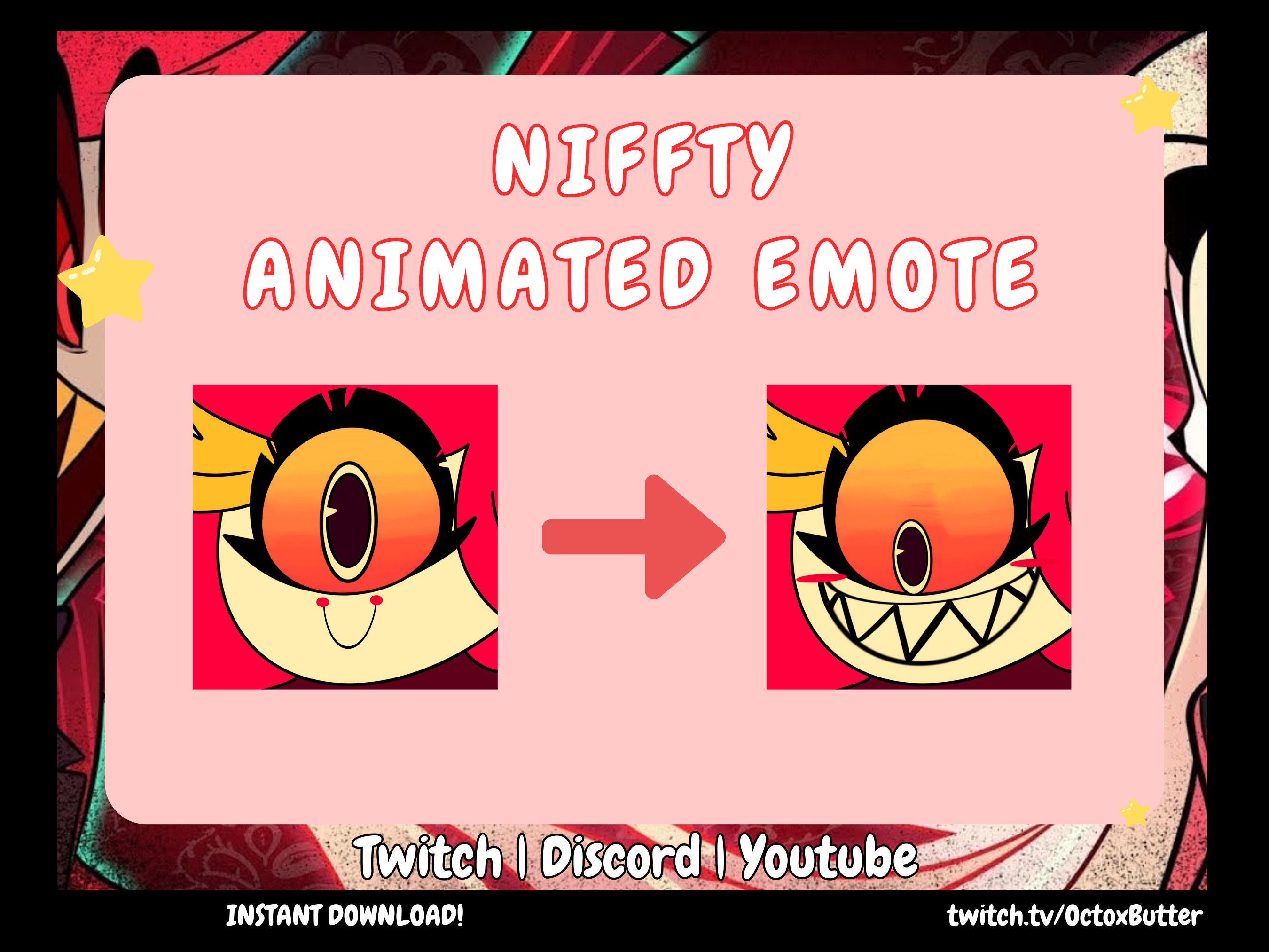 Niffty Animated Twitch Emote Hazbin Hotel Emote Discord Emote Youtube