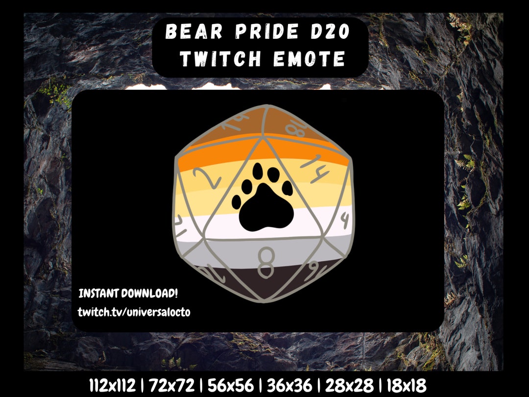 Bear Pride D20 Twitch Emote | Discord Emote | Youtube Emote - Etsy