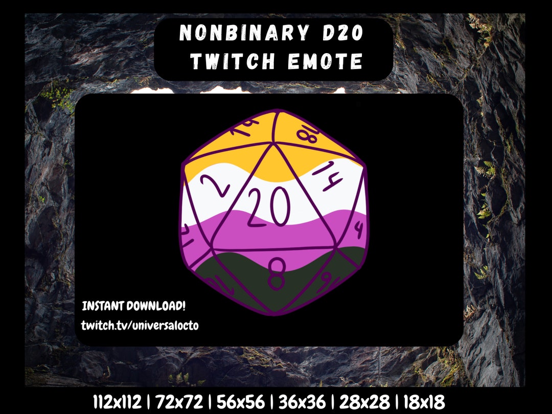 Non-binary D20 Twitch Emote | Youtube Emote | Discord Emote - Etsy