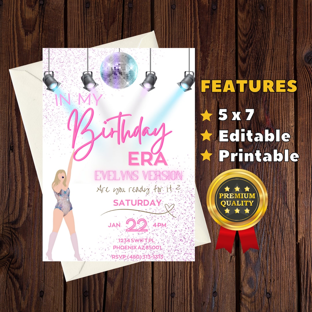 Celebrity Birthday Invitation | Singer Editable Digital Invitation ...