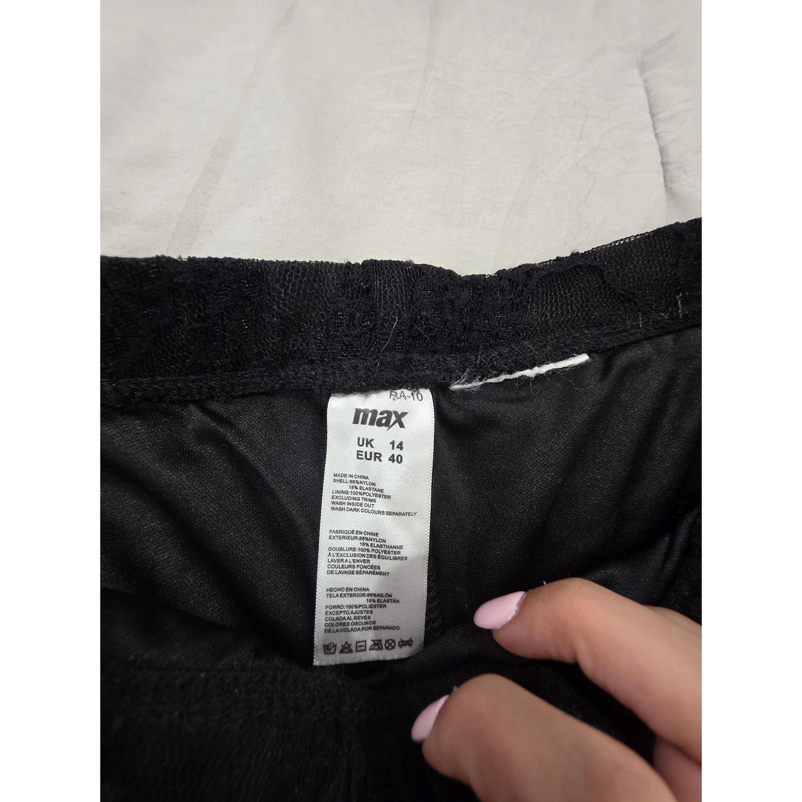 Max Black Lace Overlay Sheer Mesh Pants Leggings UK 14 EUR 40 6 Us - Etsy