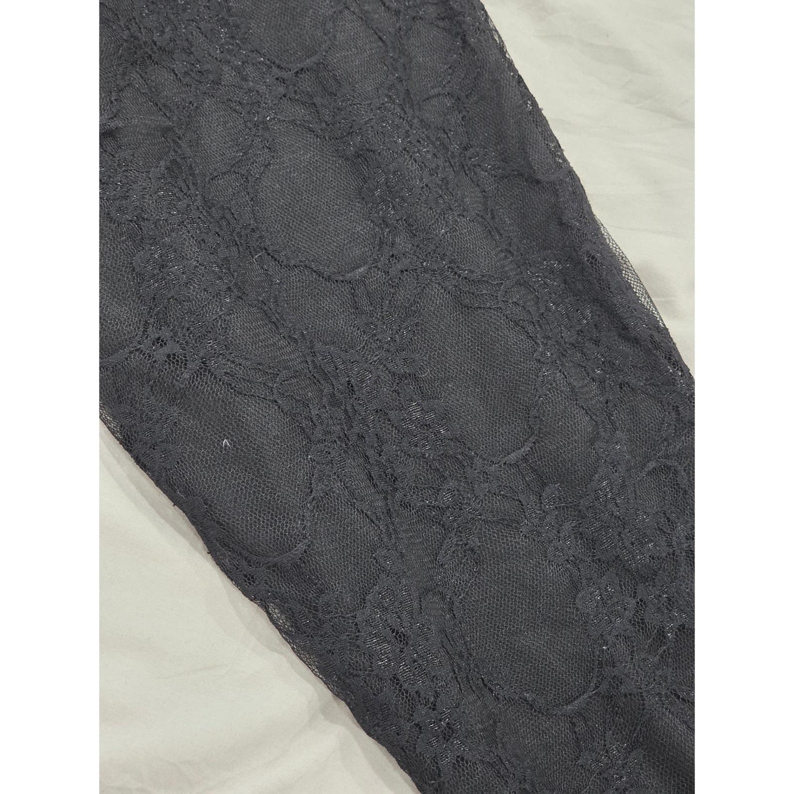 Max Black Lace Overlay Sheer Mesh Pants Leggings UK 14 EUR 40 6 Us - Etsy