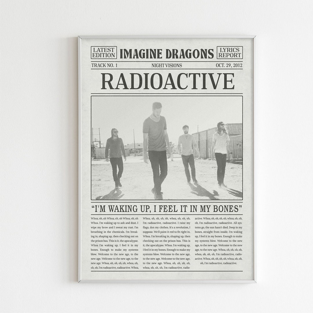 Vintage Imagine Dragons Newspaper Style Poster Radioactive - Etsy