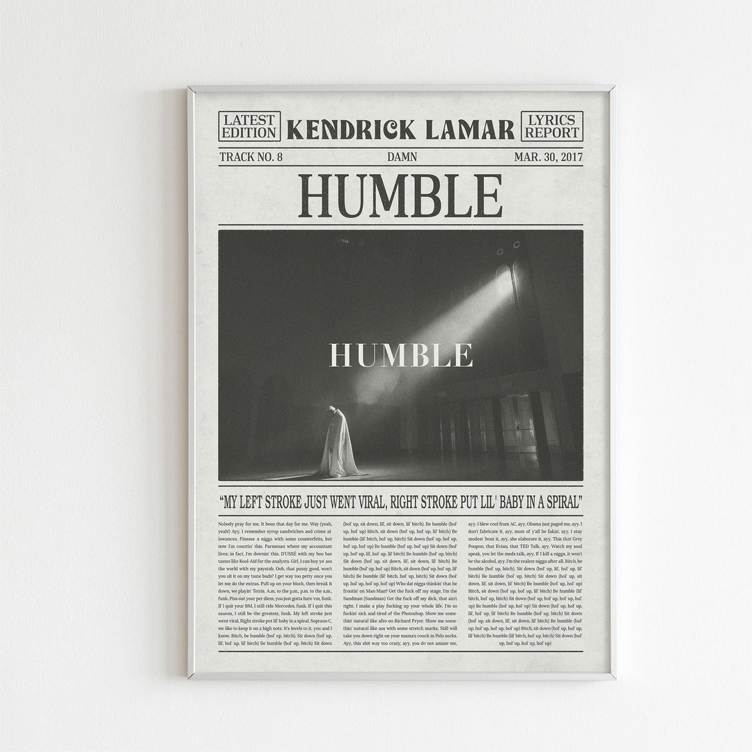Vintage Kendrick Lamar Newspaper Style Poster Humble Poster - Etsy