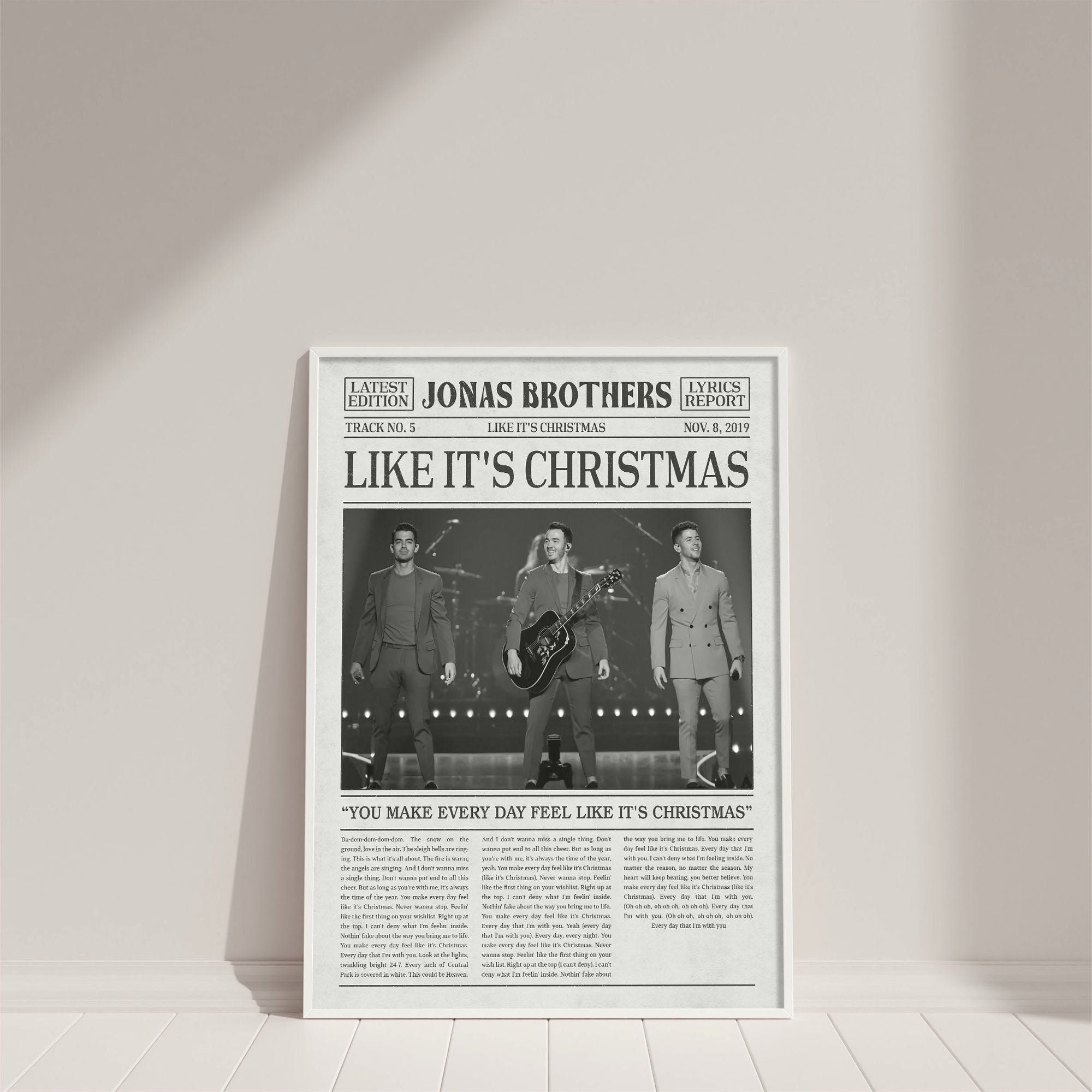 Jonas Brothers Vintage Style Poster, Like It's Christmas Poster, Jonas ...