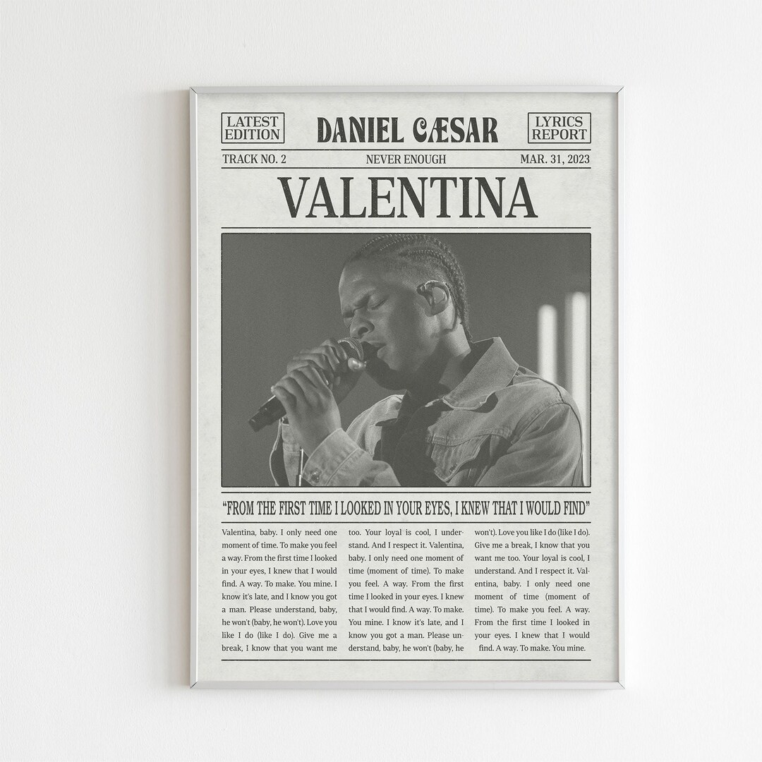 Vintage Daniel Caesar Newspaper Style Poster Valentina - Etsy