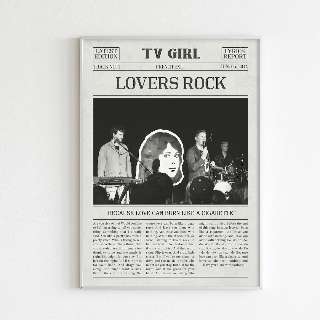 Vintage TV Girl Newspaper Style Poster Lovers Rock Poster TV - Etsy UK