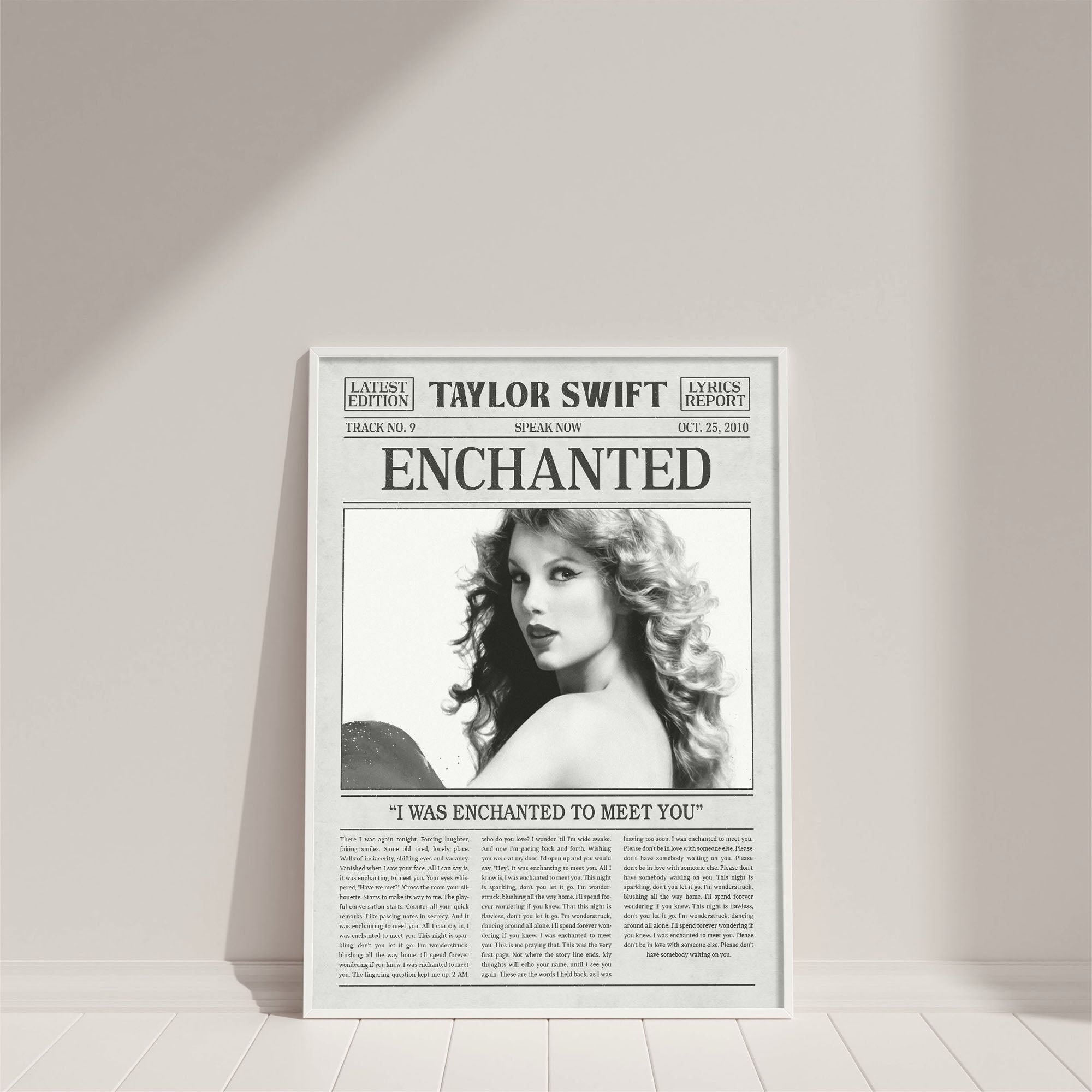 Vintage Taylor Swift Newspaper Style Poster Enchanted Poster - Etsy