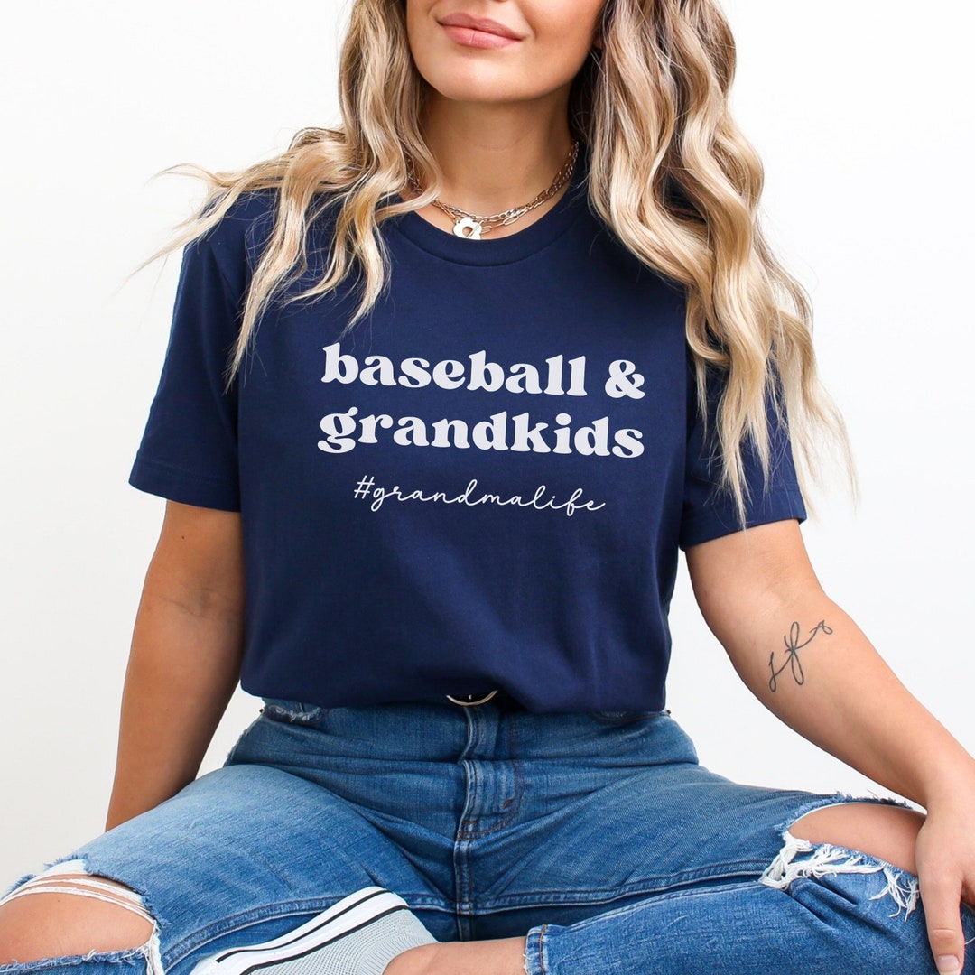 Custom Baseball Grandma Shirt,funny Game Day T-shirt,baseball and ...