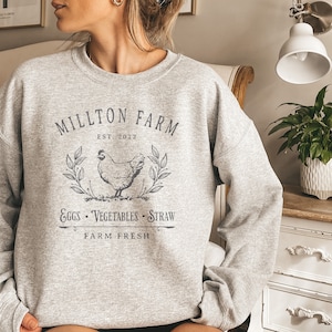 Custom Farm Sweatshirt, Vintage Chicken Sweater, Crazy Chicken Lady ...