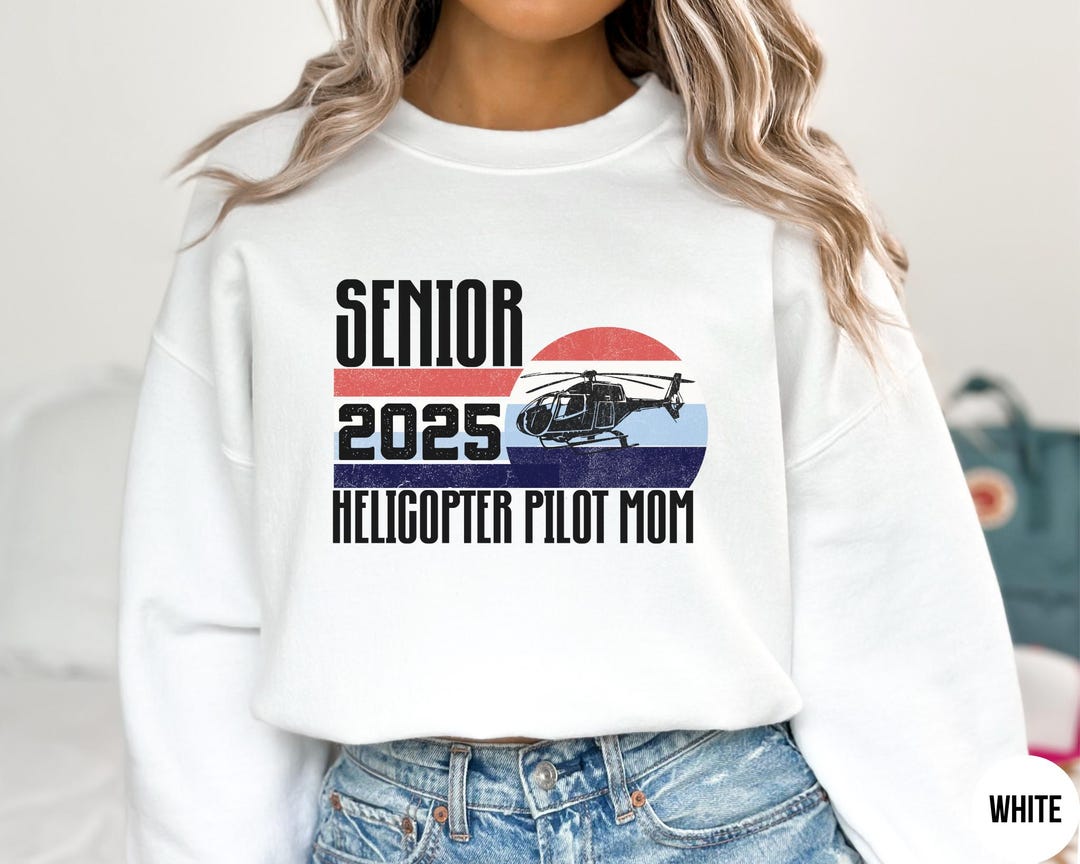 Senior Helicopter Pilot Mom Sweatshirt, Retro Chopper Crewneck ...