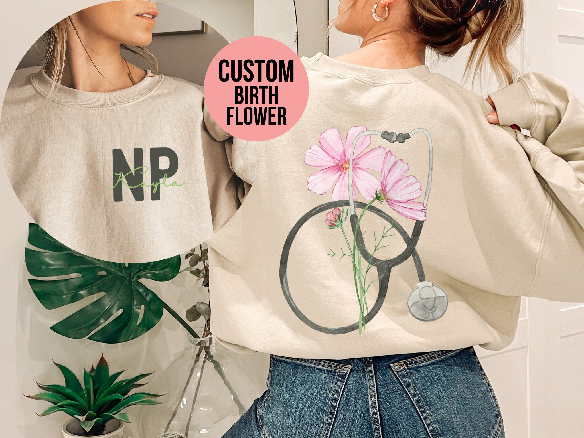 Personalized NP Nurse Sweatshirt, Custom Name NP Crewneck, Nurse ...
