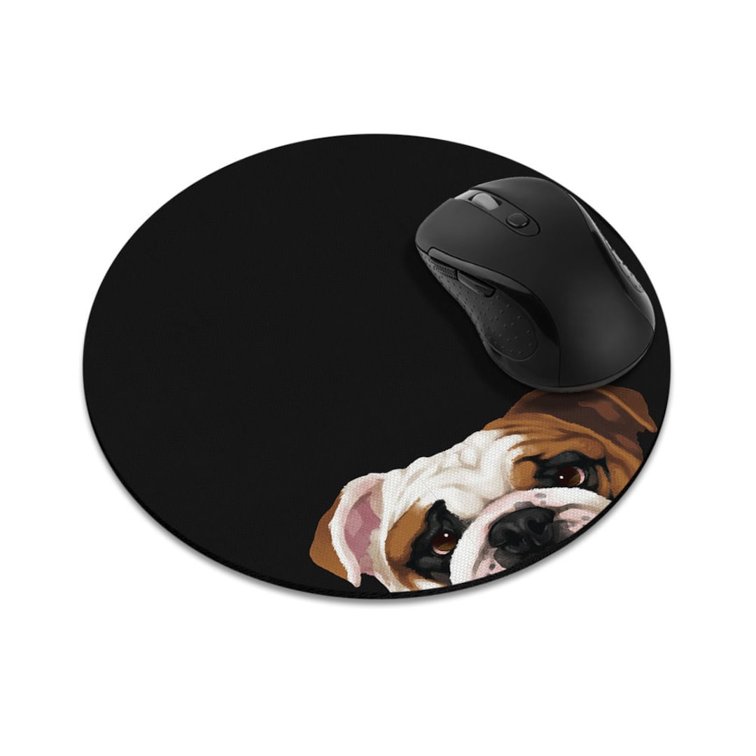 Non-slip Round Mousepad, English Bulldog Mouse Pad for Home, Office and ...