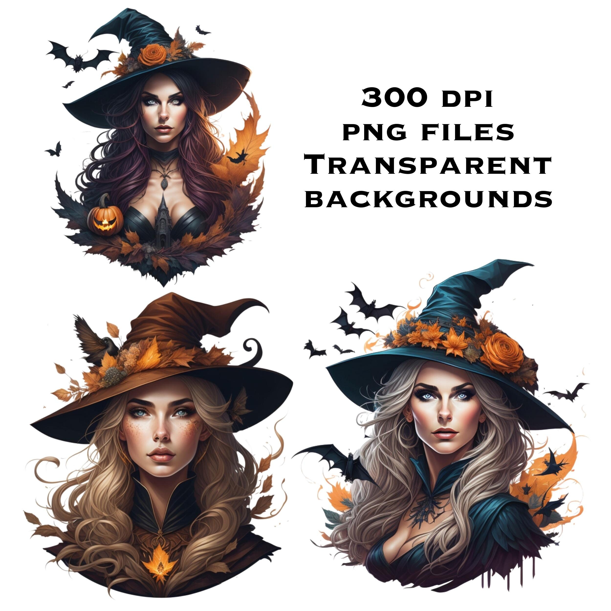 Witches Halloween Clip Art Bundle, Halloween Images, Beautiful Witches ...
