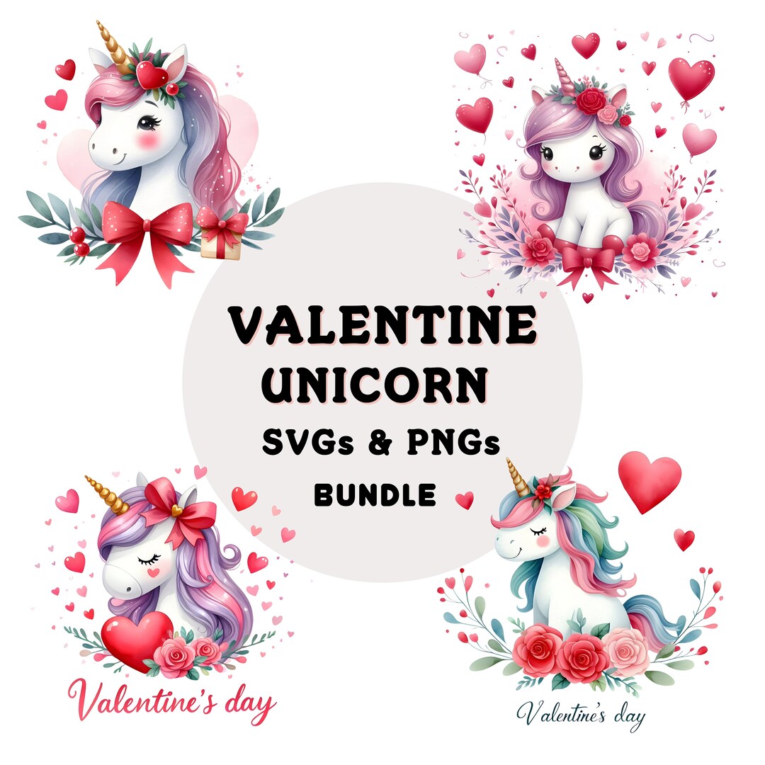 Valentine's Day Unicorn SVG, PNG, Valentines Sublimation Design, First ...