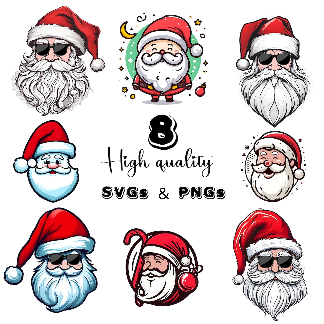 Santa Claus Cara Svg, Santa Cara svg, Santa Clip Art, Santa Svg, Papá ...