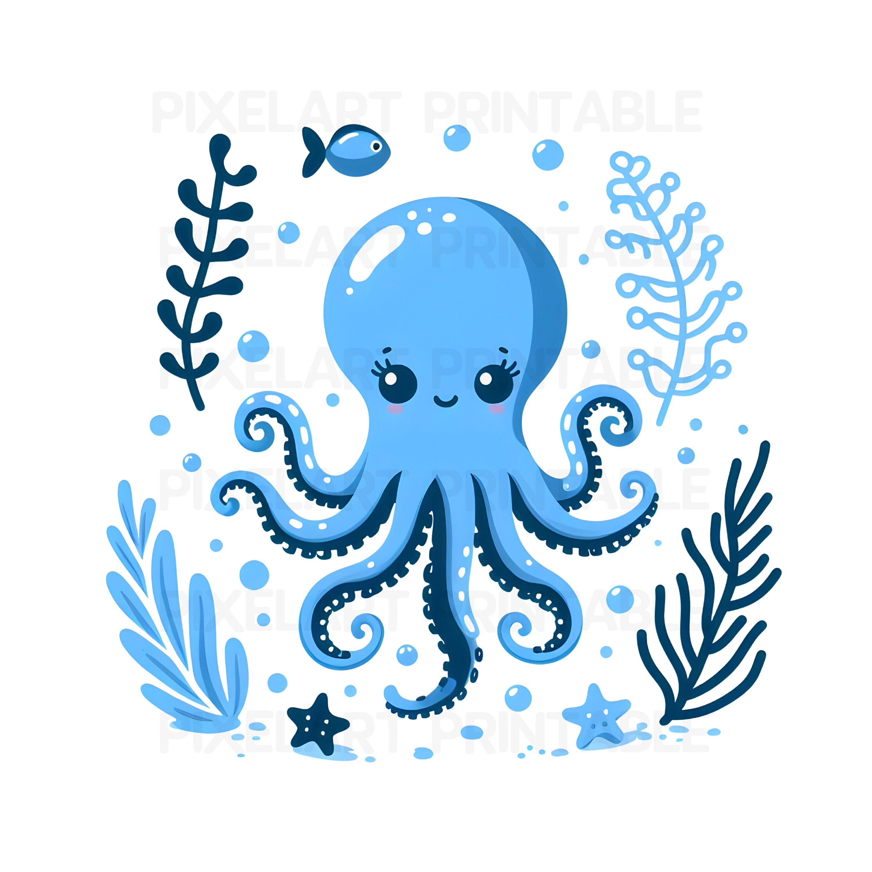 18 Cute Octopus Bundle Svg, PNG, Clip Art SVG, Baby Octopus, Under the ...