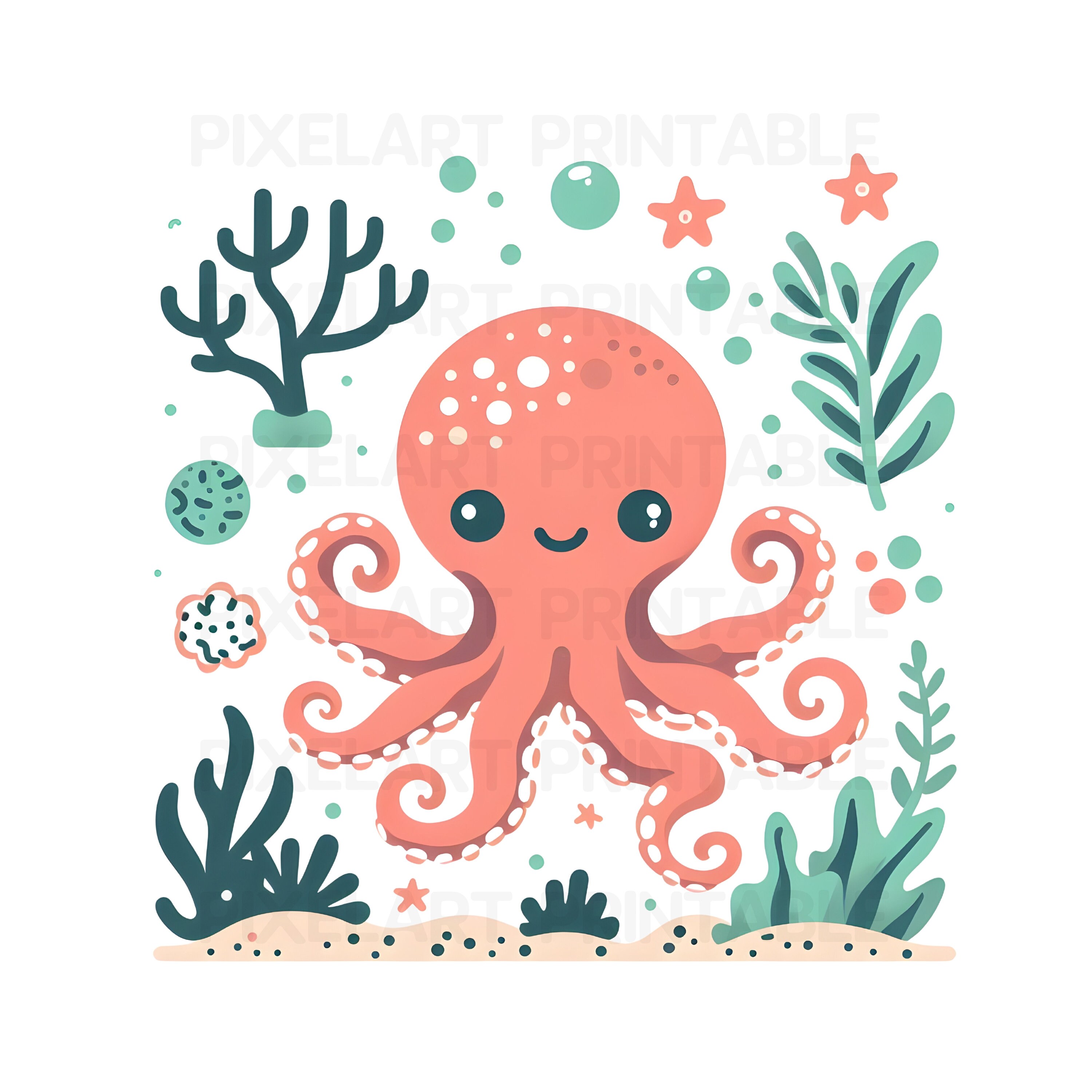 18 Cute Octopus Bundle Svg, PNG, Clip Art SVG, Baby Octopus, Under the ...