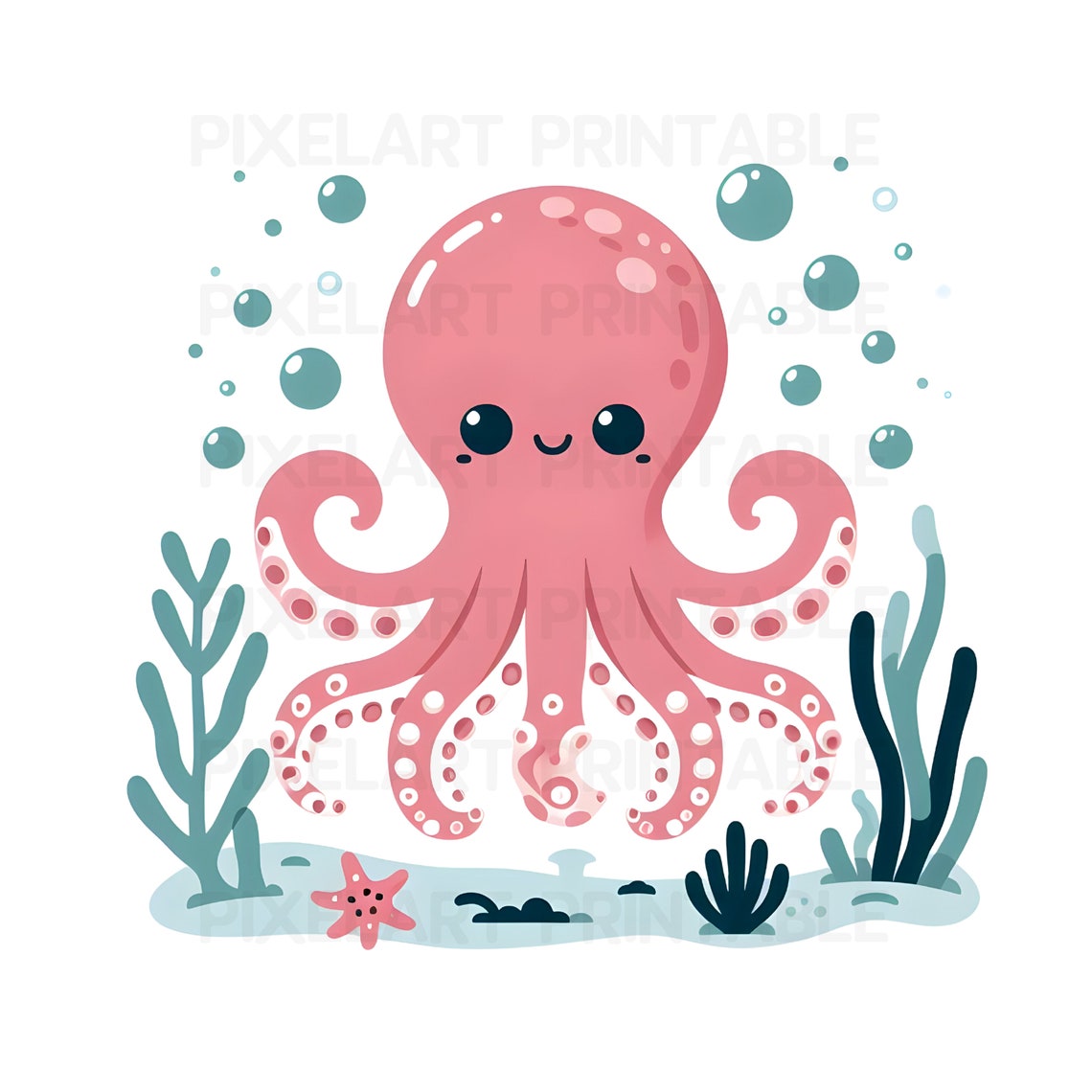 18 Cute Octopus Bundle Svg, PNG, Clip Art SVG, Baby Octopus, Under the ...