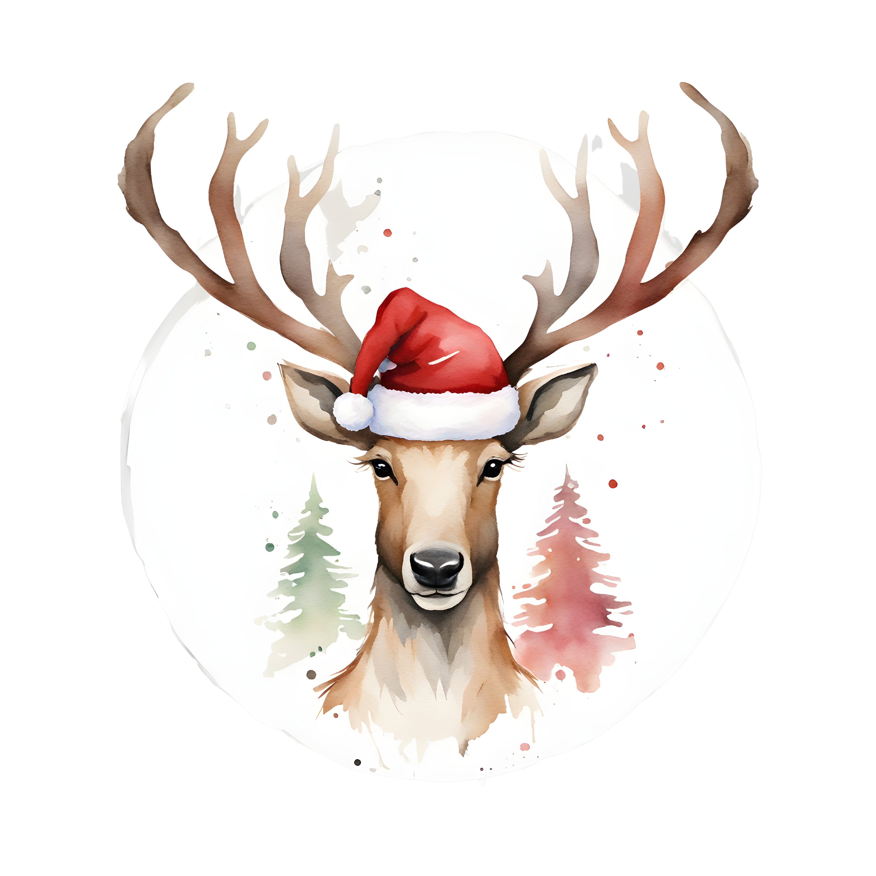 Reindeer Face SVG, Cute Reindeer SVG, Reindeer PNG, Reindeer Clipart ...