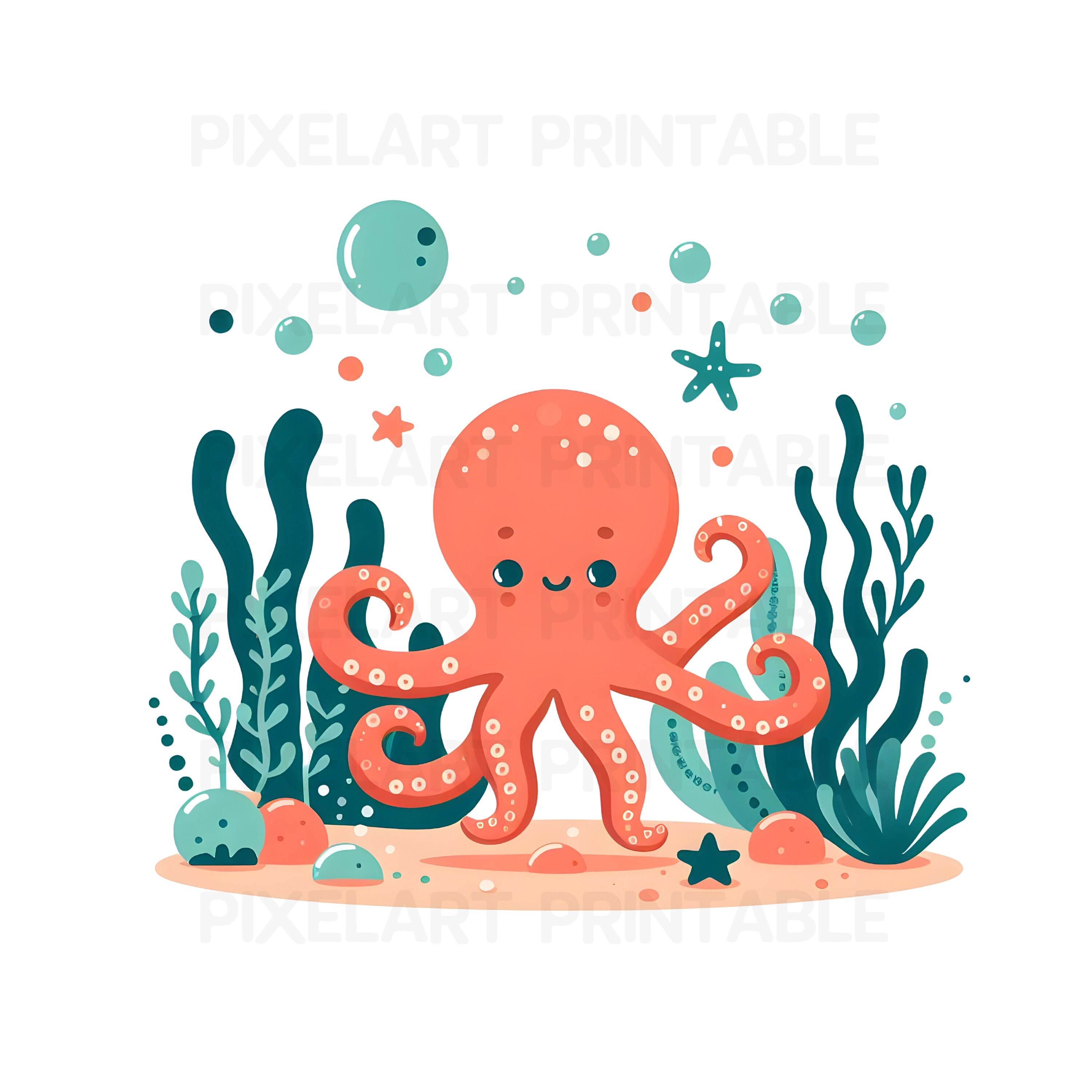 18 Cute Octopus Bundle Svg, PNG, Clip Art SVG, Baby Octopus, Under the ...