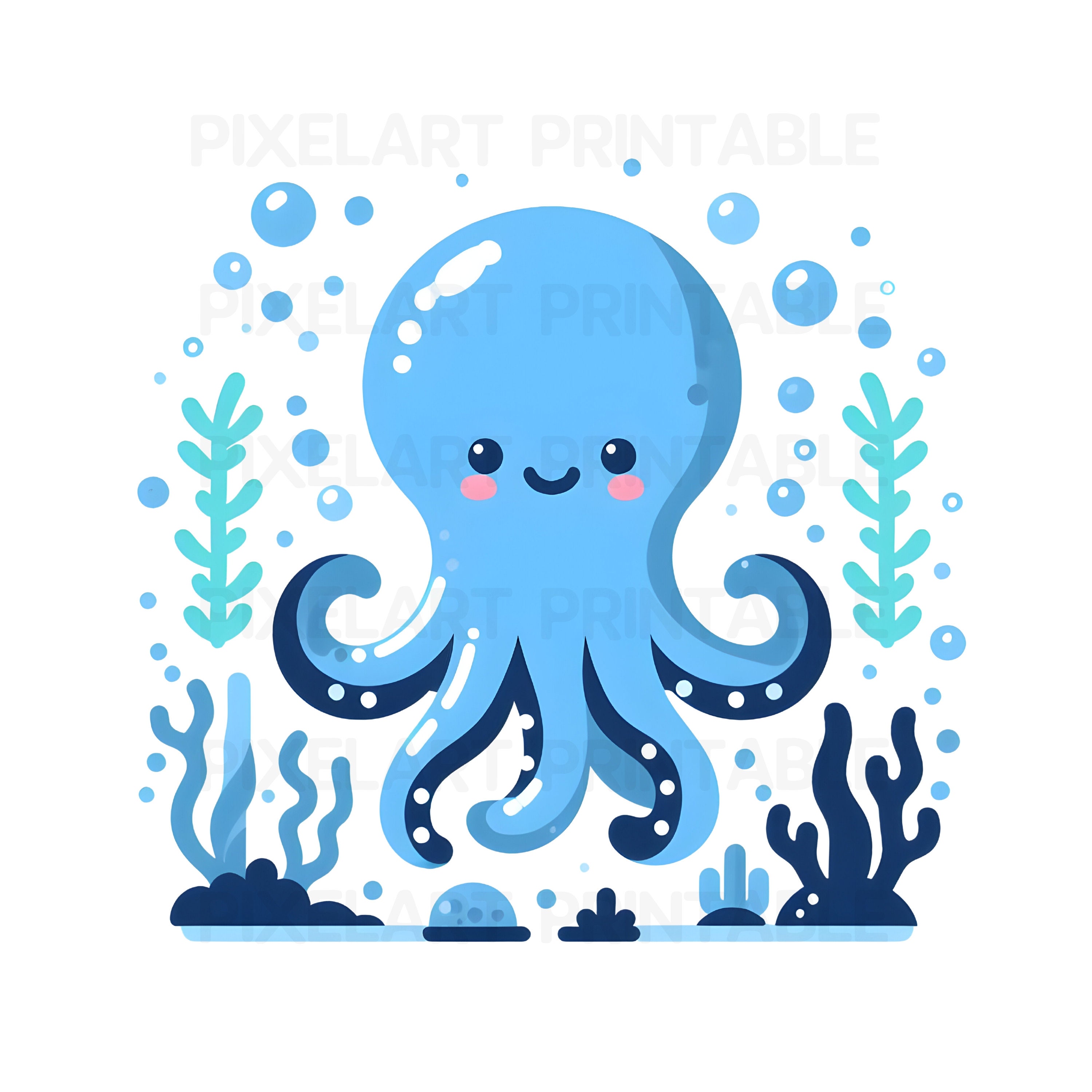 18 Cute Octopus Bundle Svg, PNG, Clip Art SVG, Baby Octopus, Under the ...