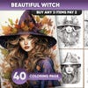30 Mystical Witches Libraries Coloring Pages for Adults & Teens ...