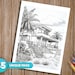 35 Beach House Coloring Pages Printable PDF Format Summer Holiday ...