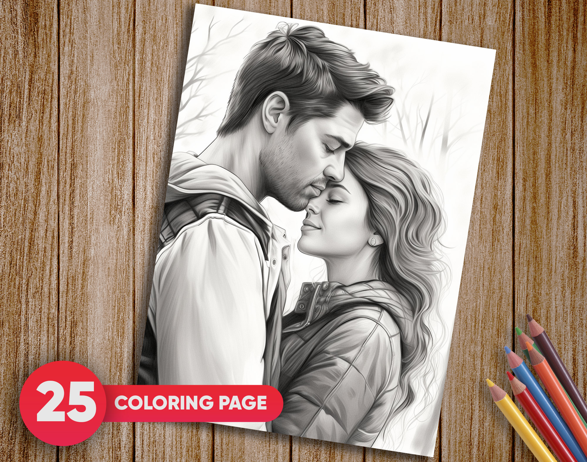 25 Fall in Love Couple Coloring Pages for Adults Woman Man - Etsy