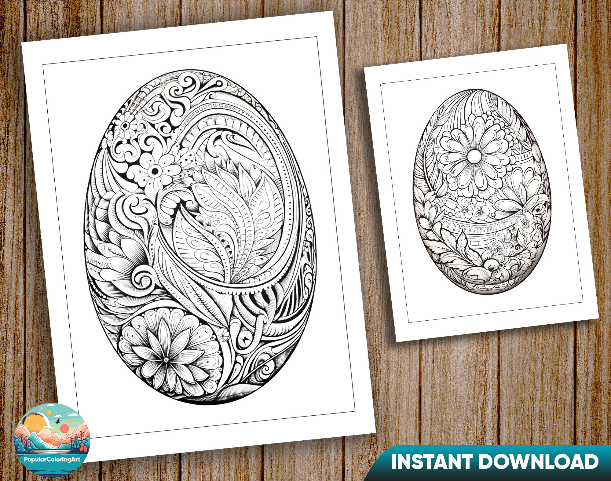 30 Easter Coloring Pages Easter Egg Mandala Coloring Pages - Etsy