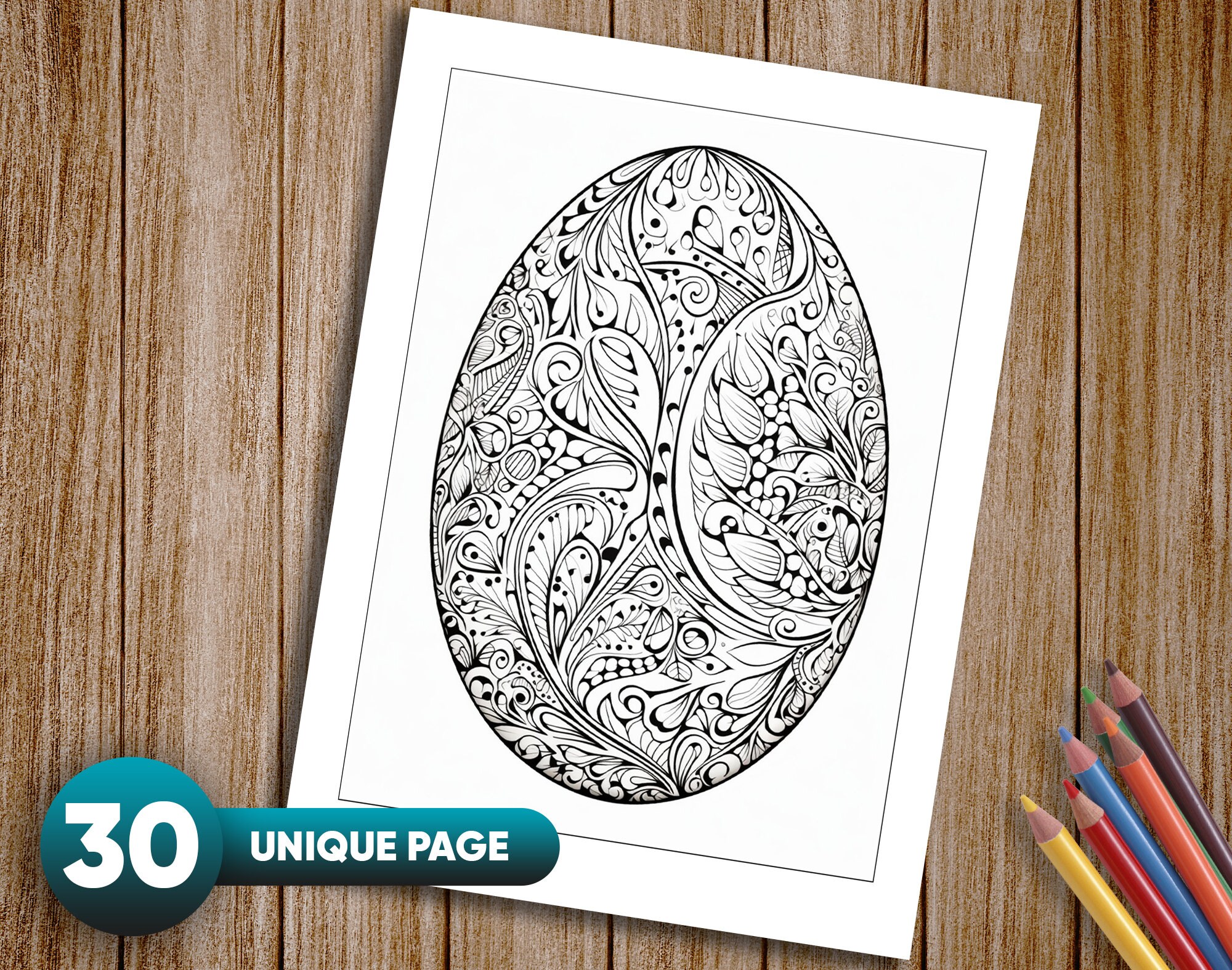 30 Easter Coloring Pages Easter Egg Mandala Coloring Pages - Etsy