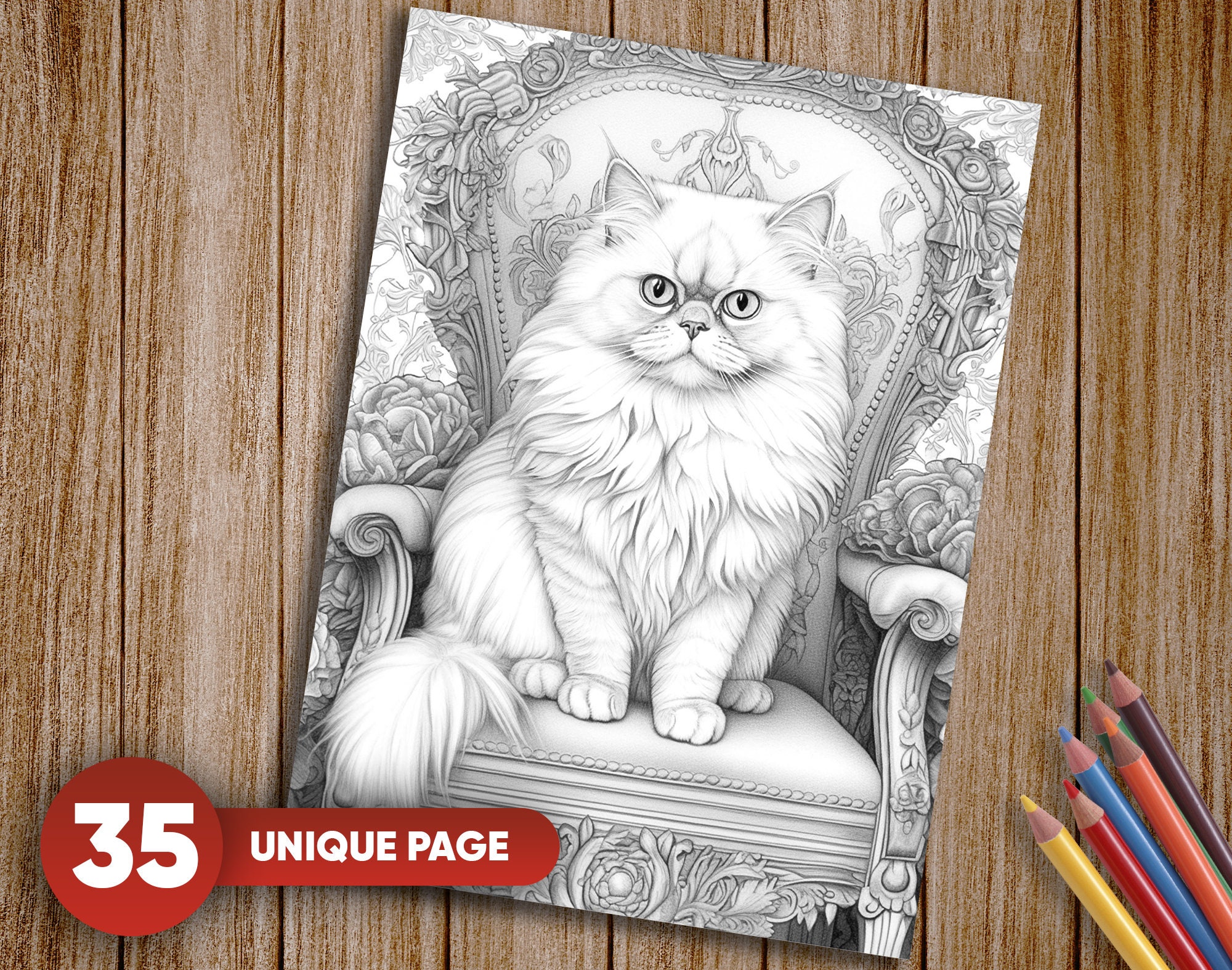 Royal King Cats 35 Coloring Pages, for Adults and Kids, Instant ...