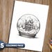 25 Snow Globe Coloring Pages, Fantasy, Instant Download, Grayscale ...