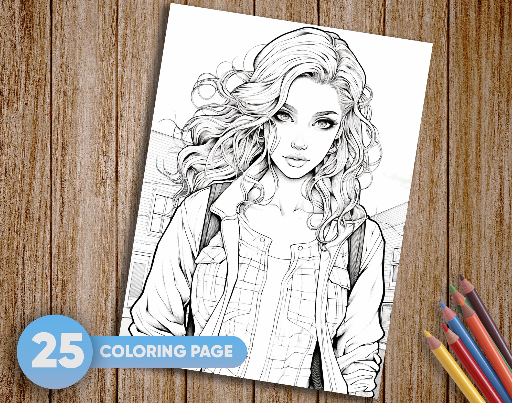 25 Teen Girls Coloring Pages for Adults, Fashion, Instant Download ...