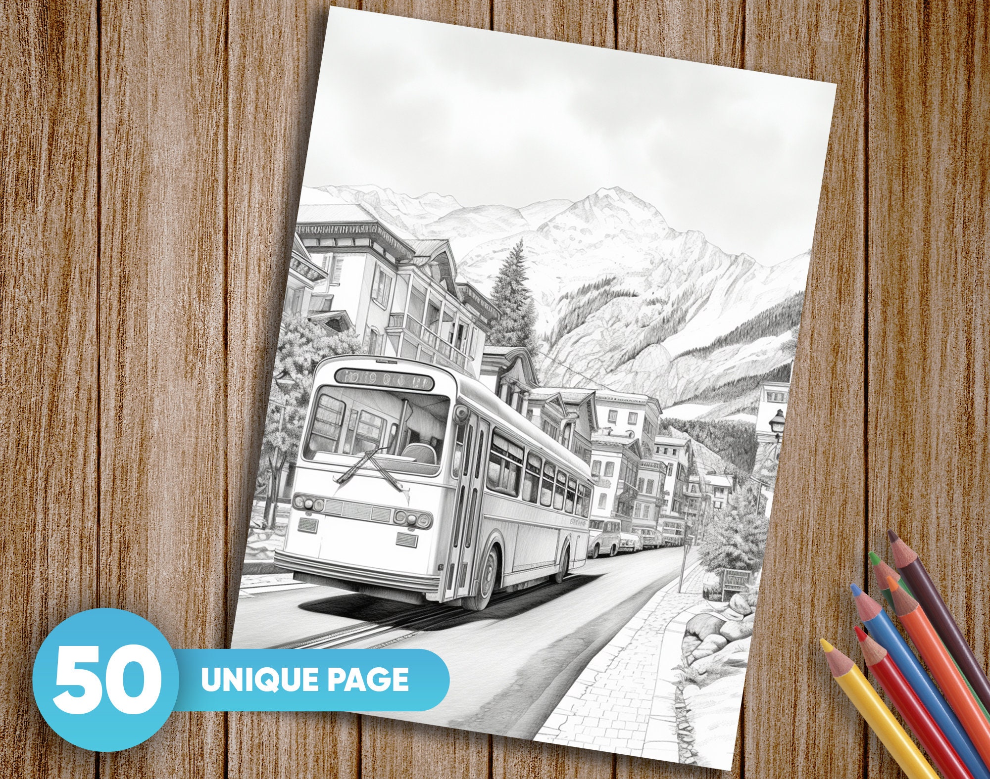 Travel Coloring Book: 50 World Destination Pages (printable PDF/JPEG ...