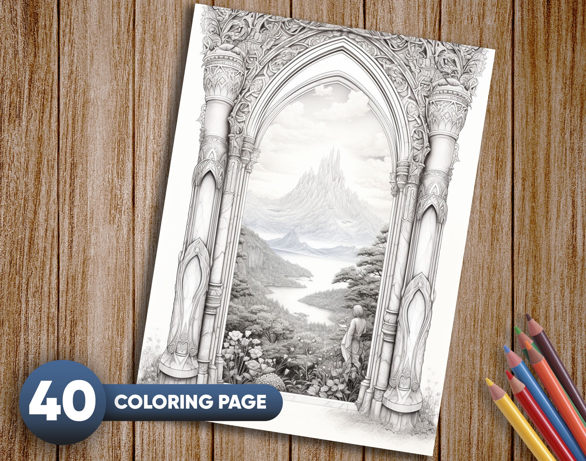 40 Window to Another World Coloring Pages for Adults Instant - Etsy